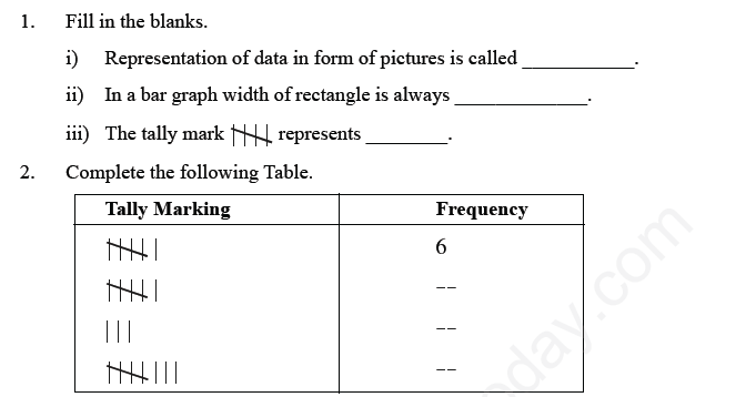 CBSE Class 6 Mathematics Data Handling Assignment Set A